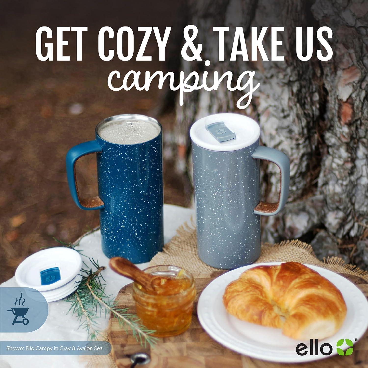 Ello Campy 18oz Stainless Steel Travel Mug with Handle and Leak-Proof ...